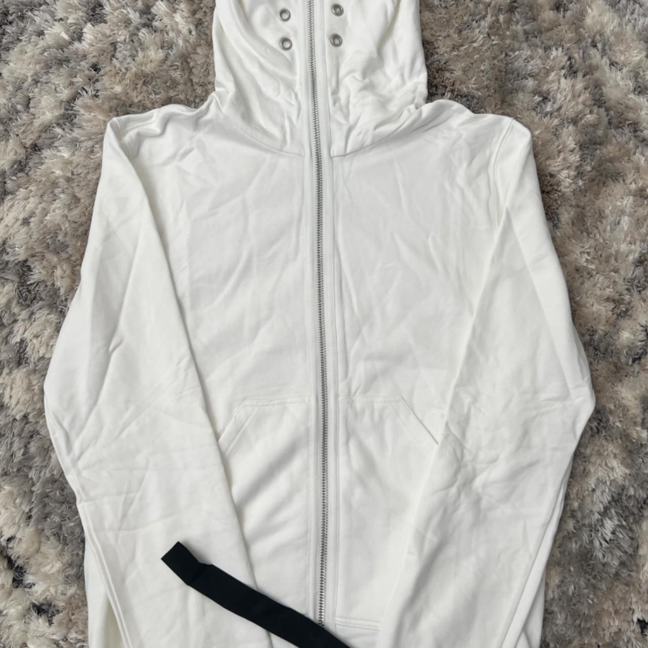 Rick Owens Gimp Zip-Up Hoodie in White Size L Brand... - Depop