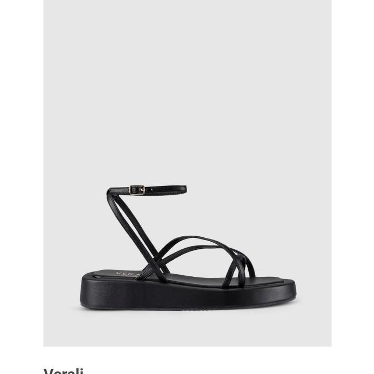 Verali black sandals Bondi Flatform Size EU 39 Worn... - Depop