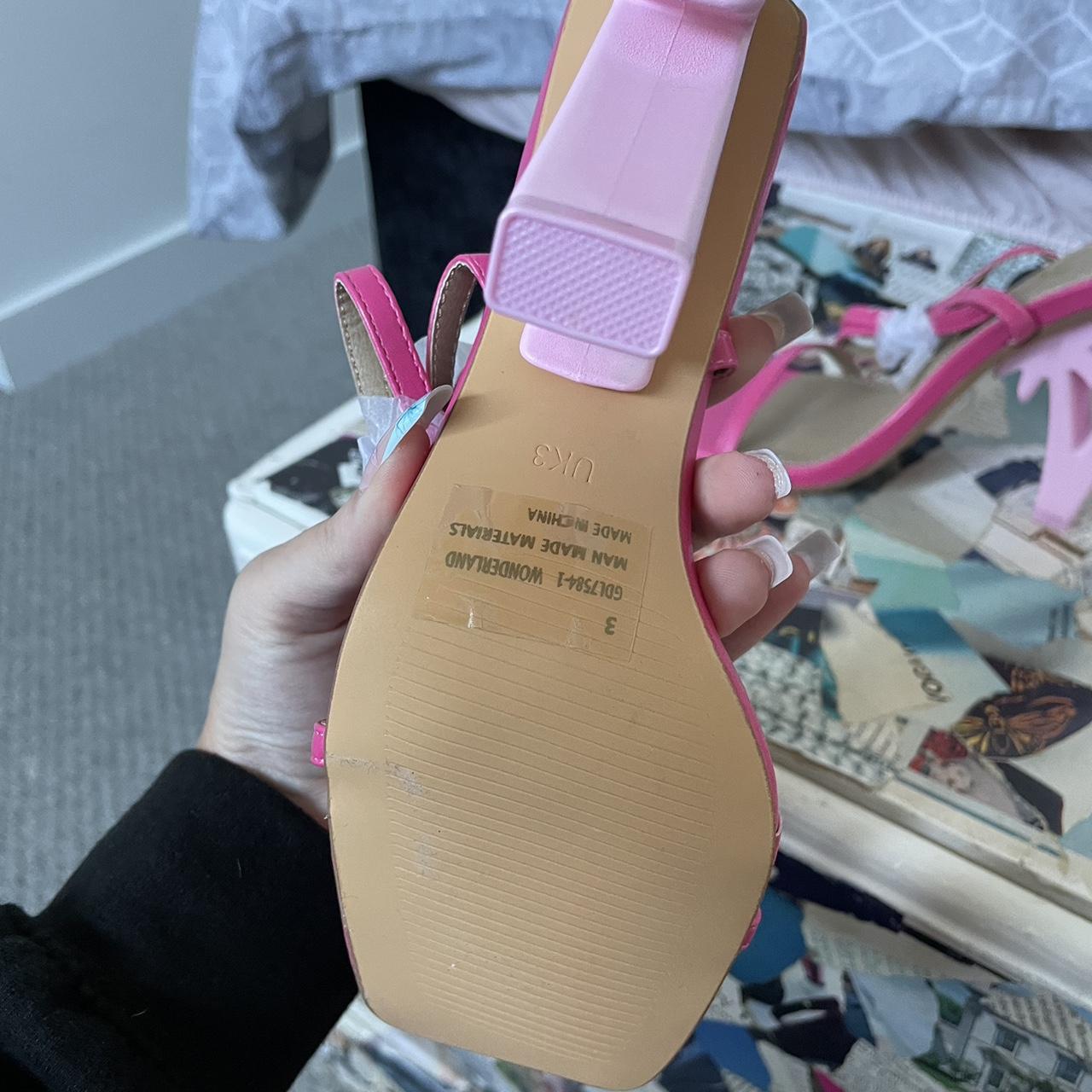 Size 3 new ego plastic palm tree heels super quirky - Depop