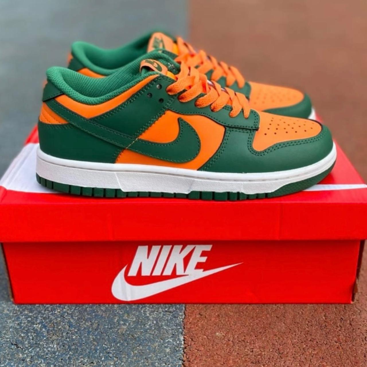 Nike Dunk Low retro”Miami hurricanes” - Depop
