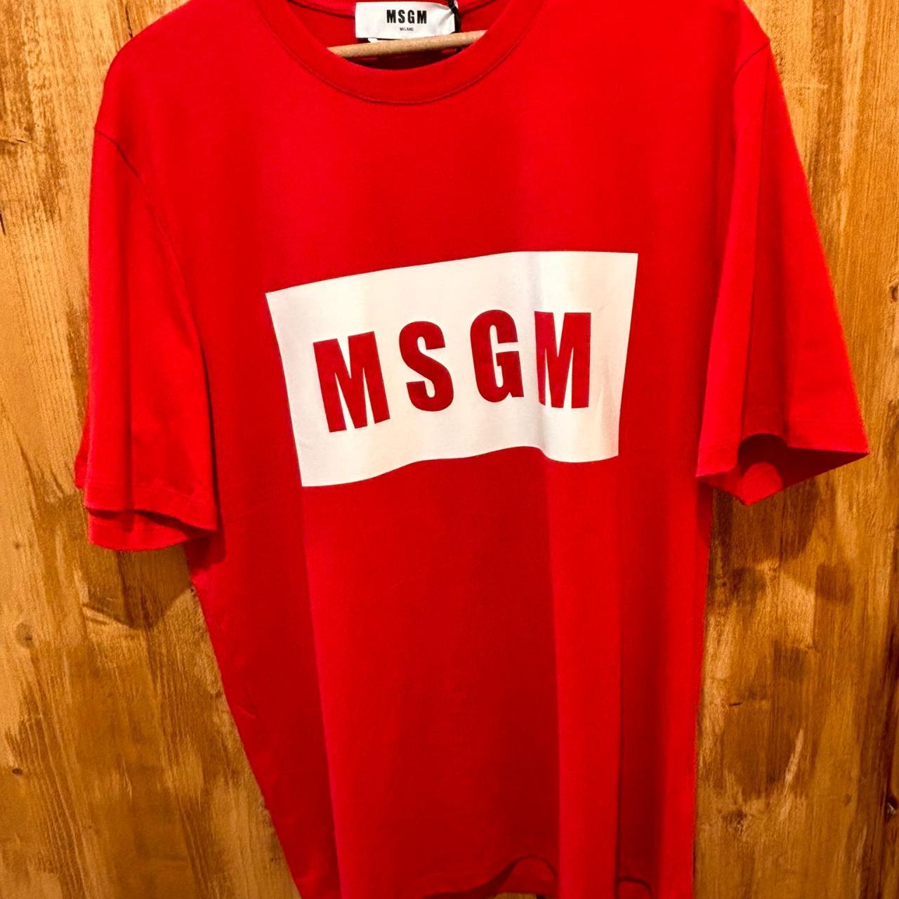 T-Shirt MSGM -Colore rosso -Logo frontale con... - Depop