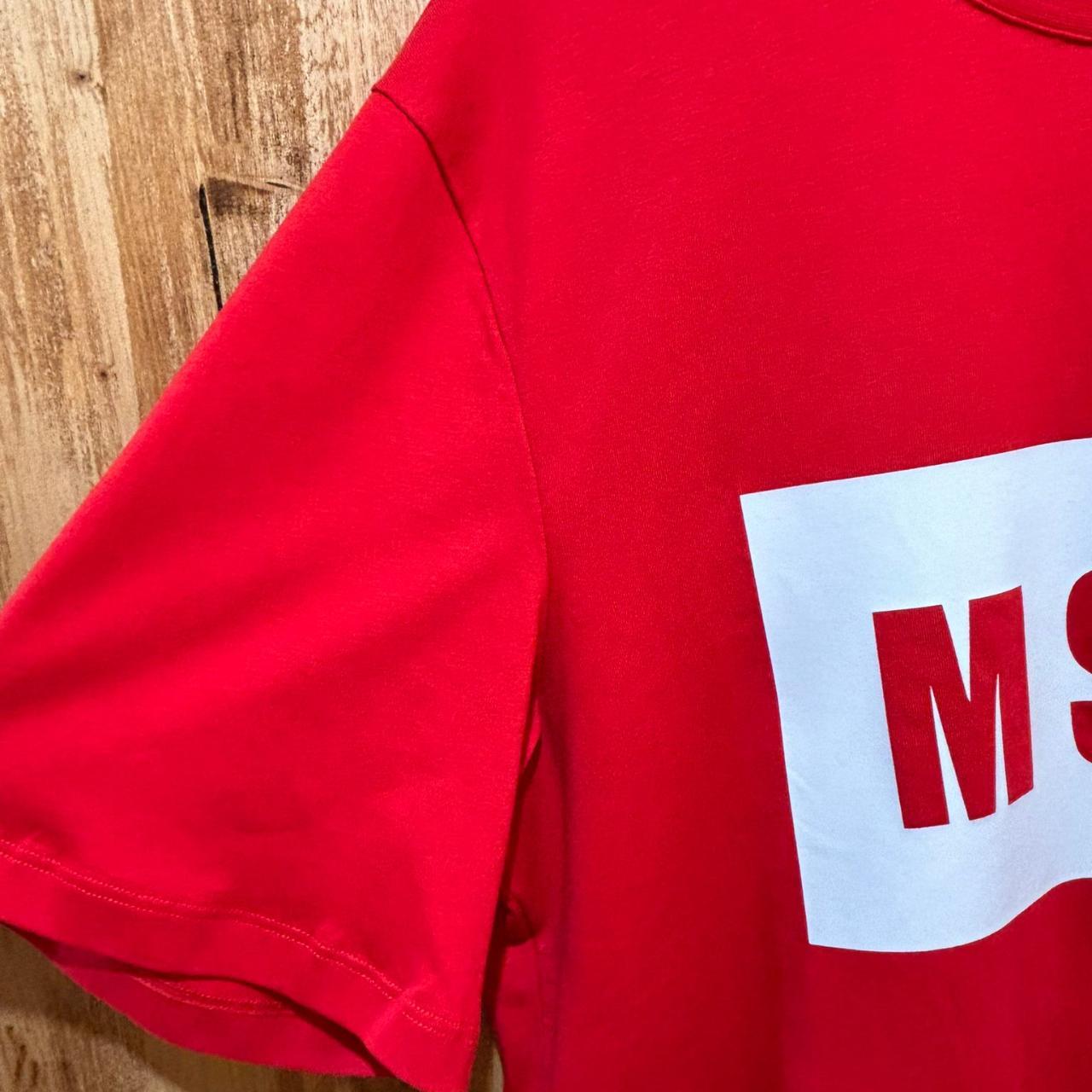 T-Shirt MSGM -Colore rosso -Logo frontale con... - Depop