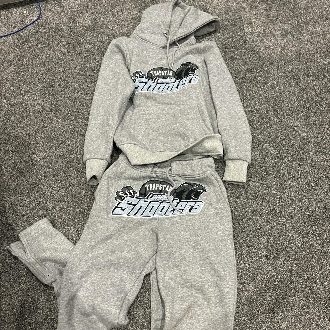 Grey trapstar shooter tracksuit Great condition - Depop