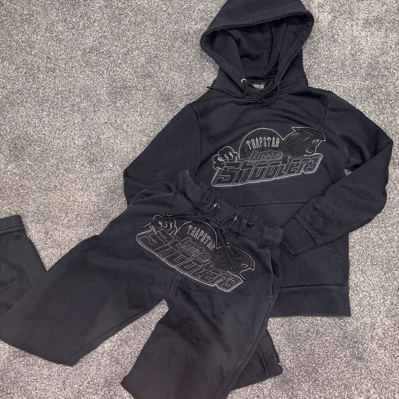 Black trapstar shooters tracksuit great condition... - Depop