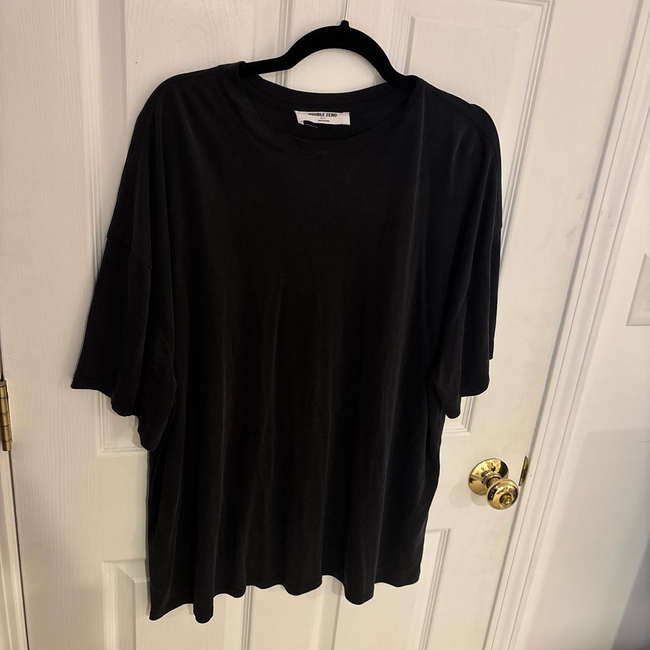 Double Zero Oversized Black Short Sleeve Tee M/L | Depop