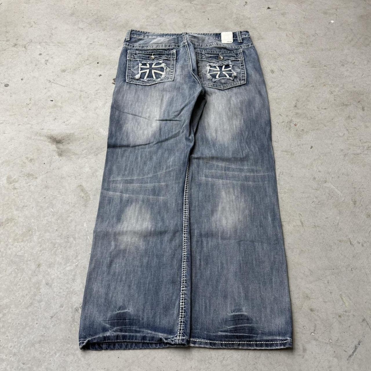 HELIX cool jeans embroidered pockets pls fm me... | Depop