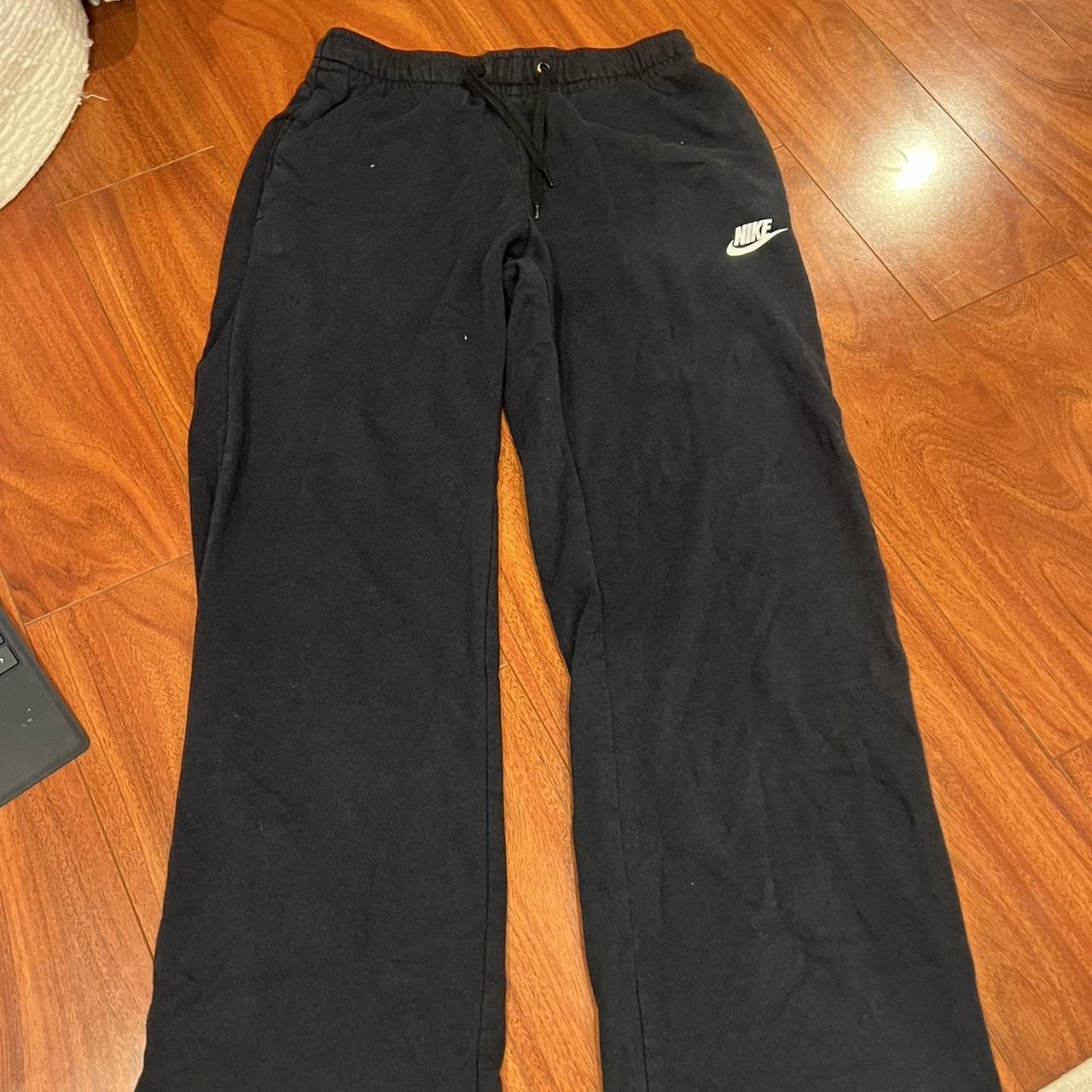 Nike black open leg sweats - Depop