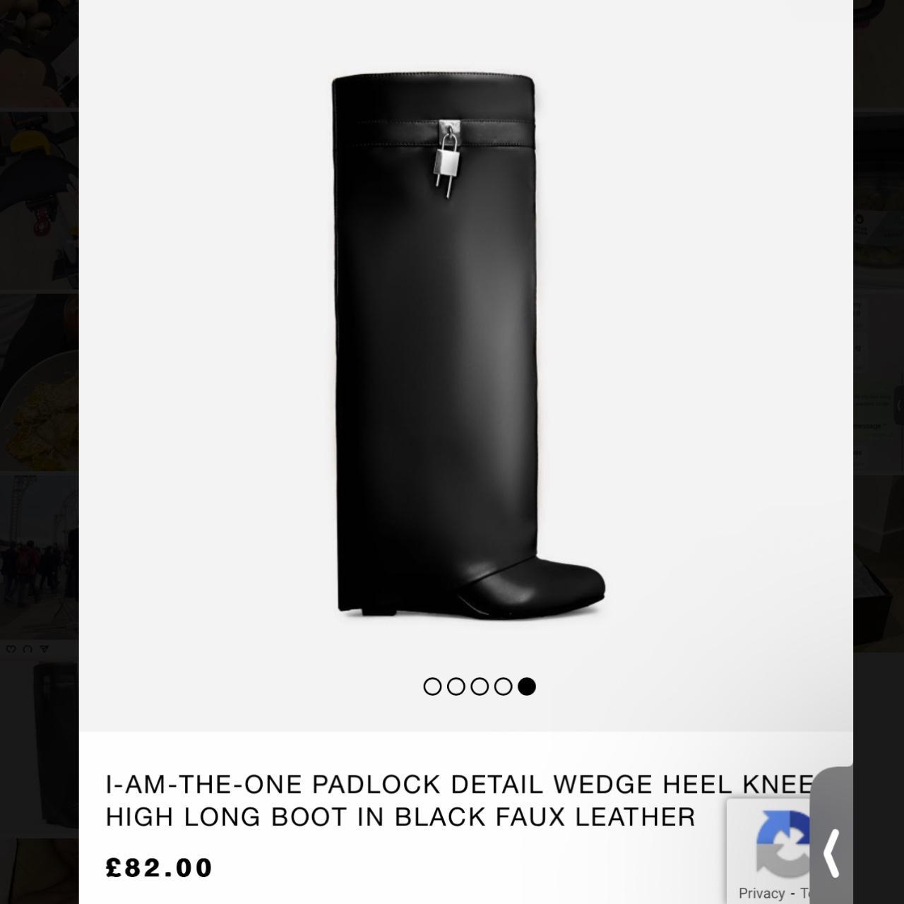 High black faux boots, never worn, with packaging... - Depop