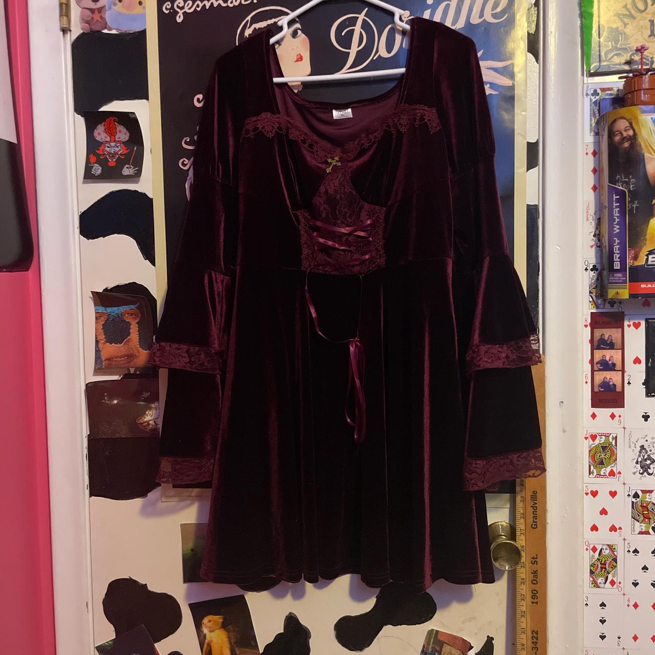 XL red velvet spirit halloween vampire witch costume... - Depop