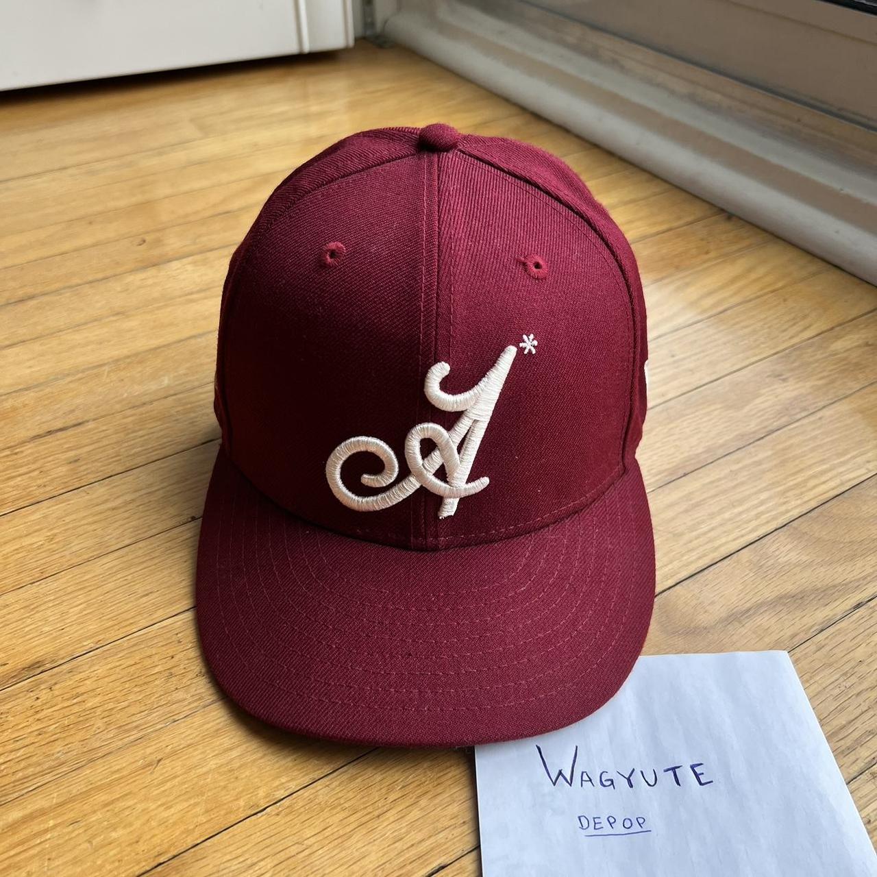 Adidem Asterisks Maroon New Era Fitted Size 6... - Depop