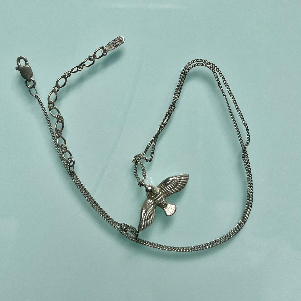 Solid silver bird necklace. Made by local Melbourne... - Depop