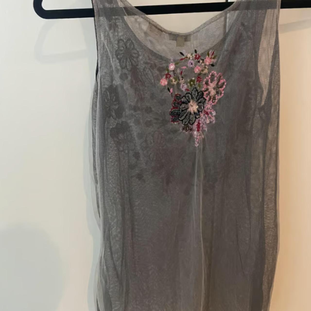 VINTAGE CHAN LUU HAND BEADED SHEER CAMISOLE TOP MADE... | Depop