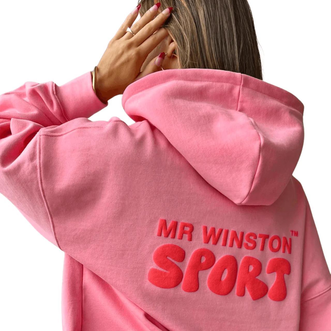 Mr Winston Pink Puff Hoodie perfect condition size... - Depop