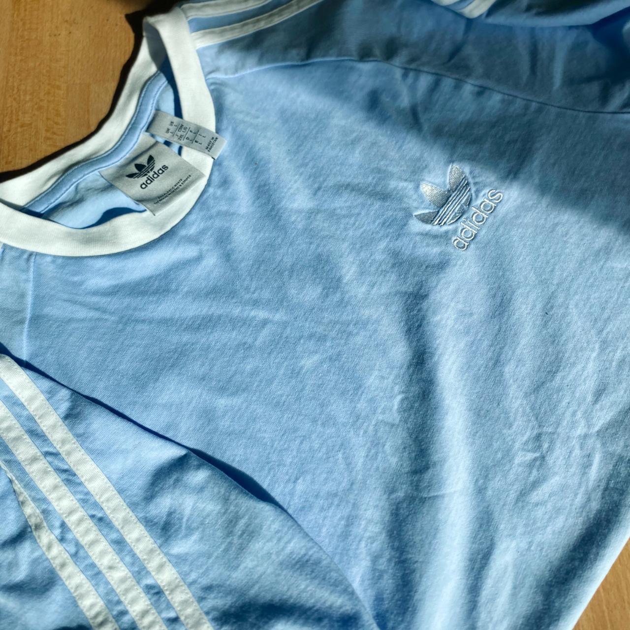 Adidas Three-Striped T-Shirt - Depop