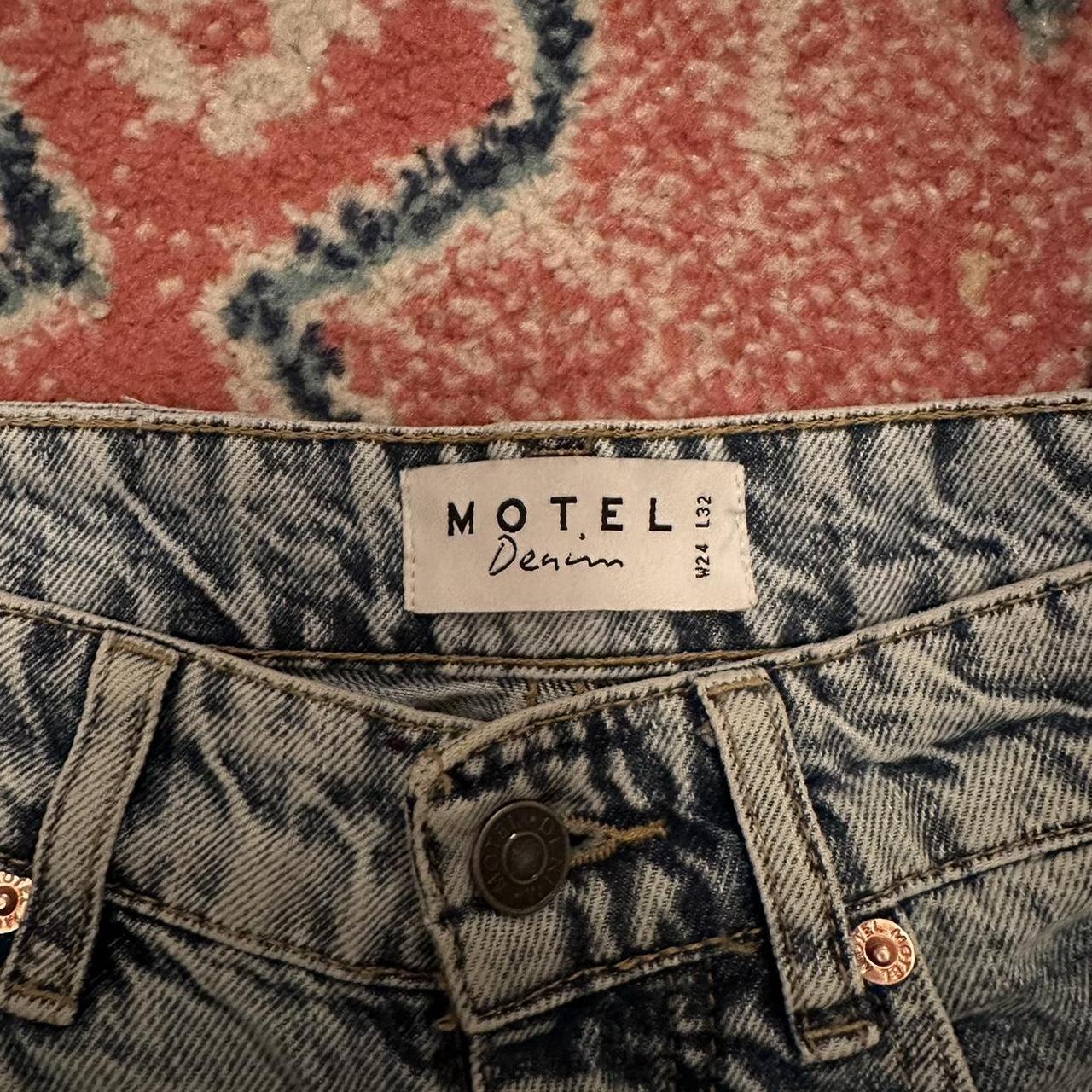 Motel Rocks Low Rise Parallel Jeans in 80s light... - Depop