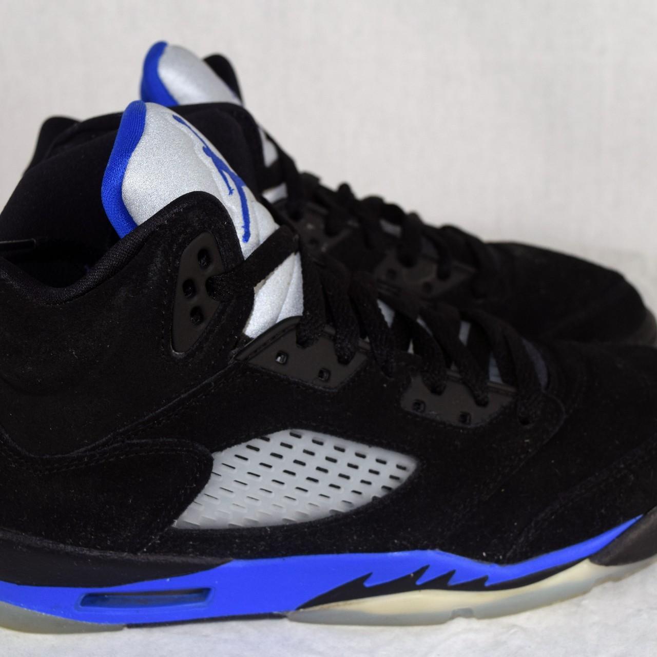 Pre-loved Nike Jordan 5 Size 7Y Racer Blue/Black No... - Depop