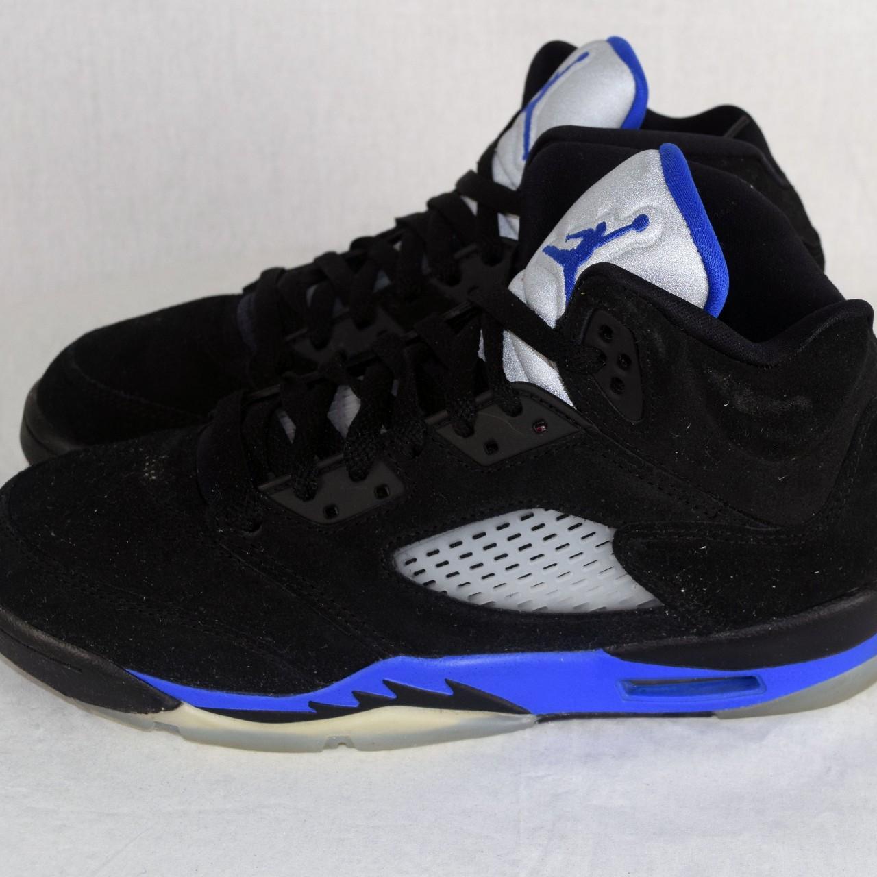 Pre-loved Nike Jordan 5 Size 7Y Racer Blue/Black No... - Depop