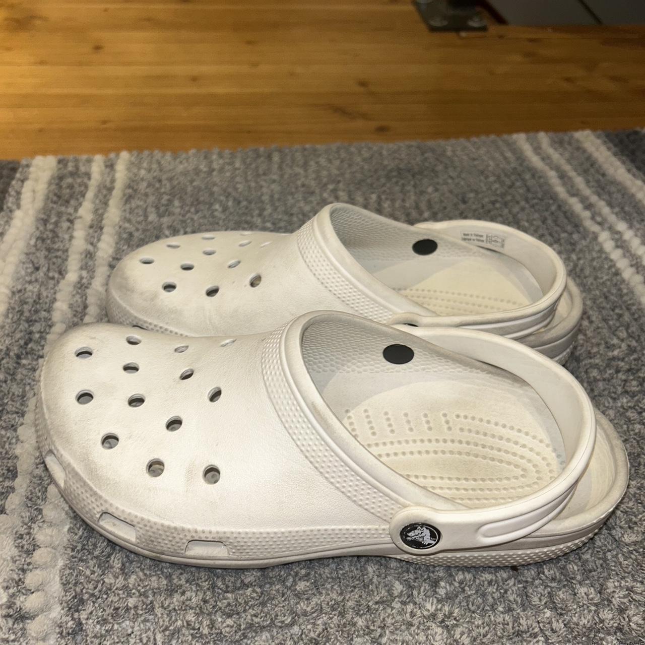 White Crocs size 8 M size 10 W - Depop