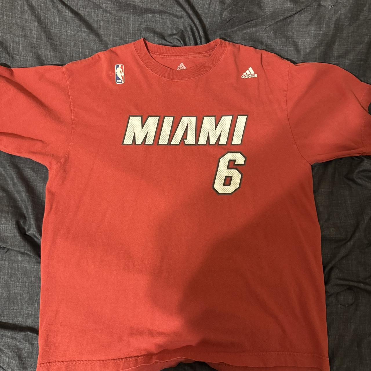 Miami Heat GLORIOUS KING Lebron James red and white... | Depop