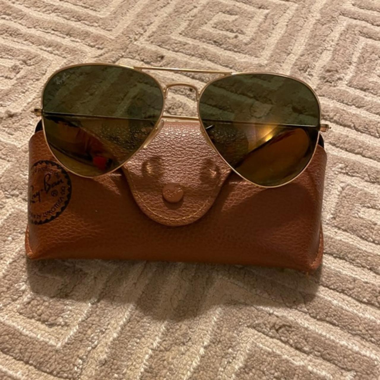 Ray Ban Aviator Gold Mirrored Sunglasses Ray Ban Depop