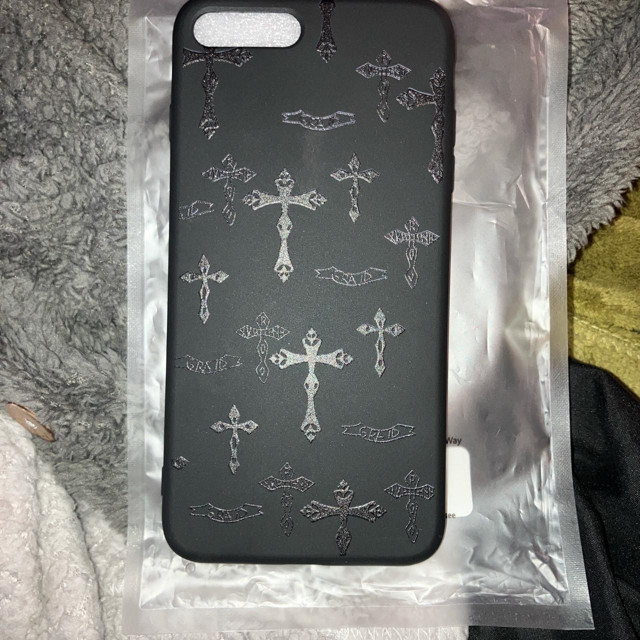 iPhone 8 Plus phone case. Black cross design and is... - Depop
