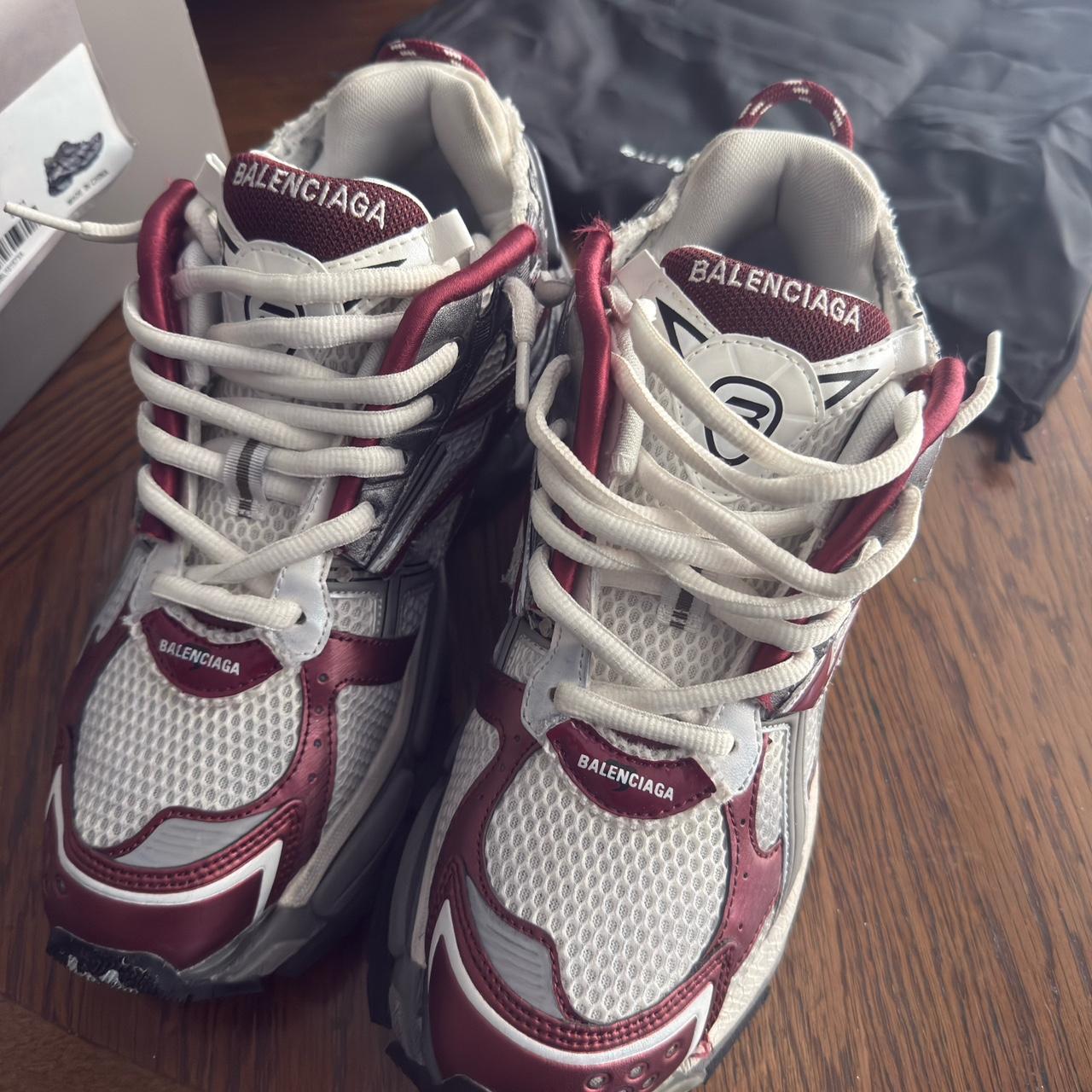 Balenciaga Men’s Burgandy Runners Size 41 Worn few... | Depop