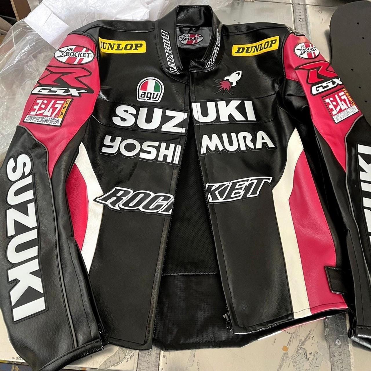 Suzuki Yoshimura men's NASCAR racing black red... - Depop