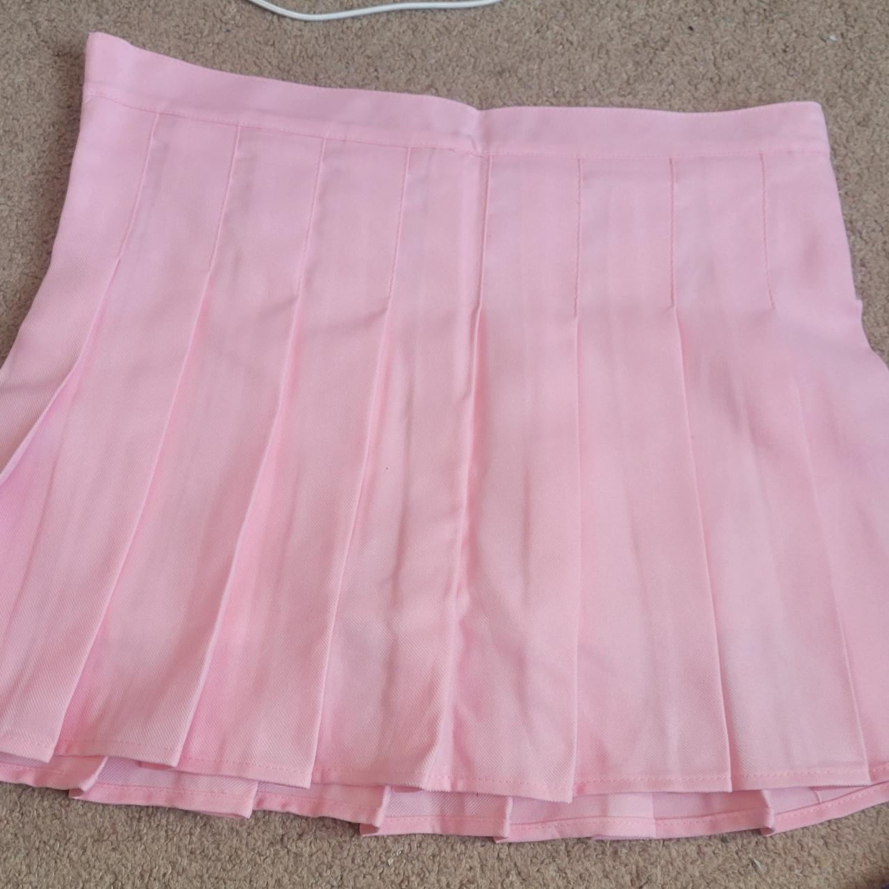 Pastel Pink Pleated Skirt - Depop
