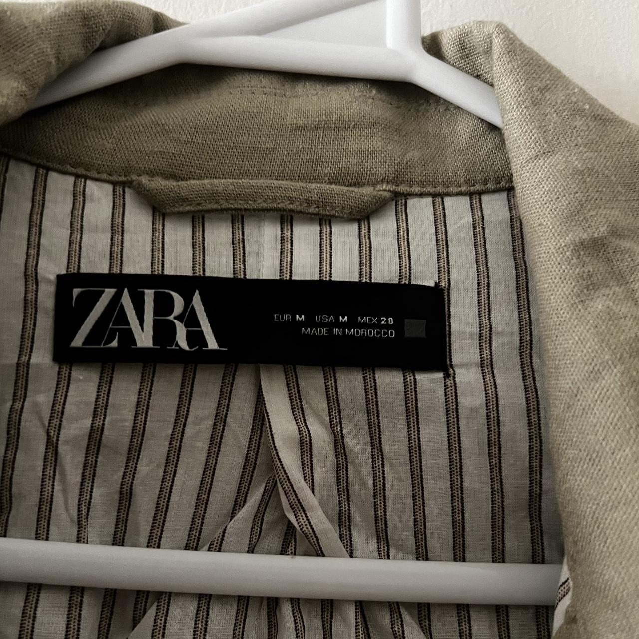 Zara boxy cropped fit linen shacket 2nd/3rd pics... - Depop