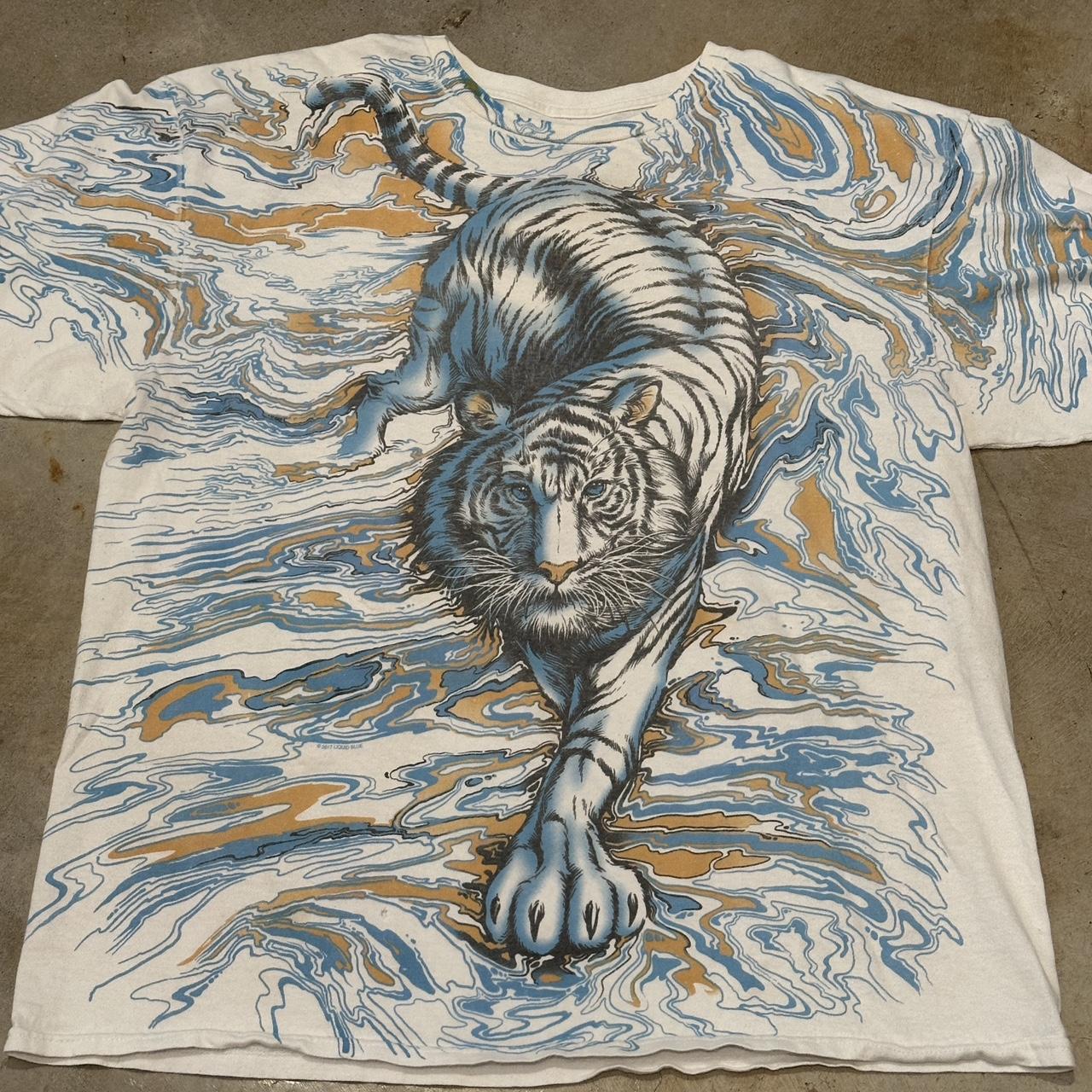 2017 Liquid Blue AOP Tiger Short Sleeve No flaws no... - Depop