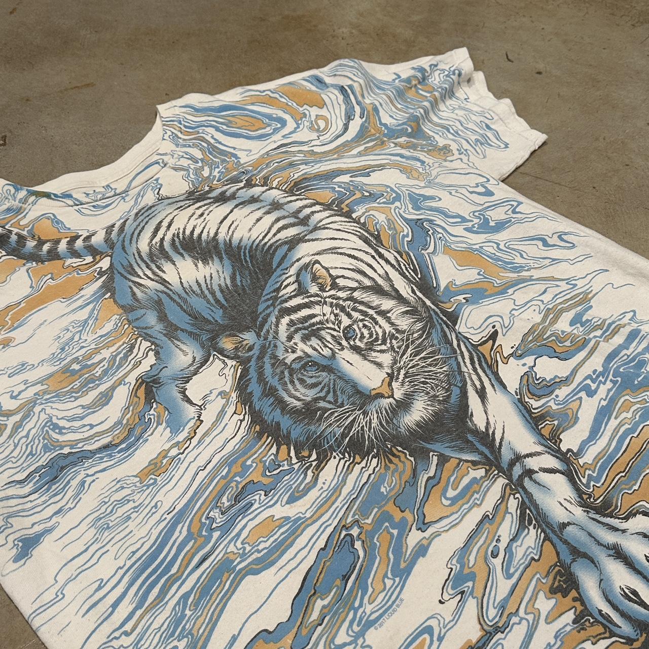 2017 Liquid Blue AOP Tiger Short Sleeve No flaws no... - Depop
