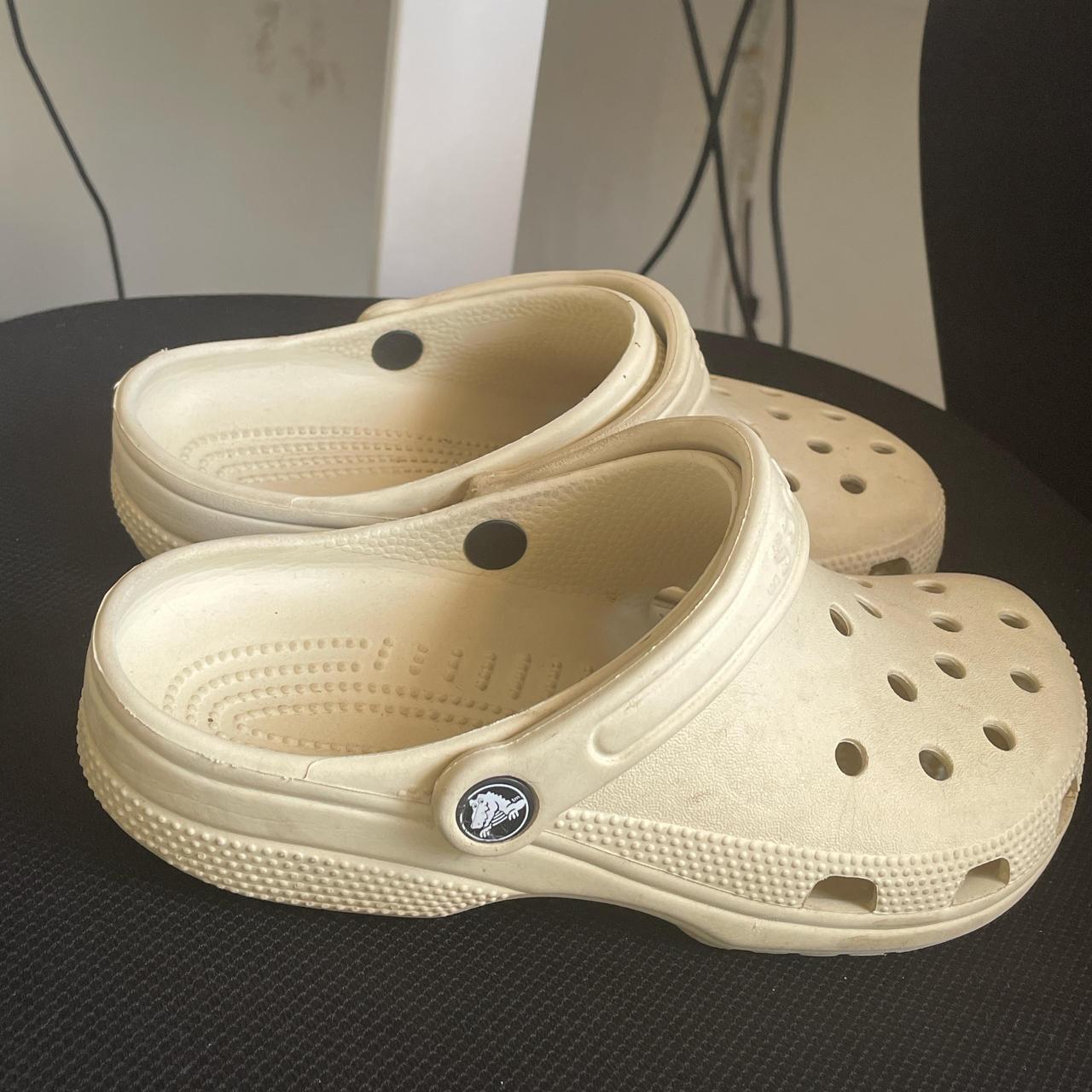Cream Crocs Classic Clogs Good condition just a few... | Depop