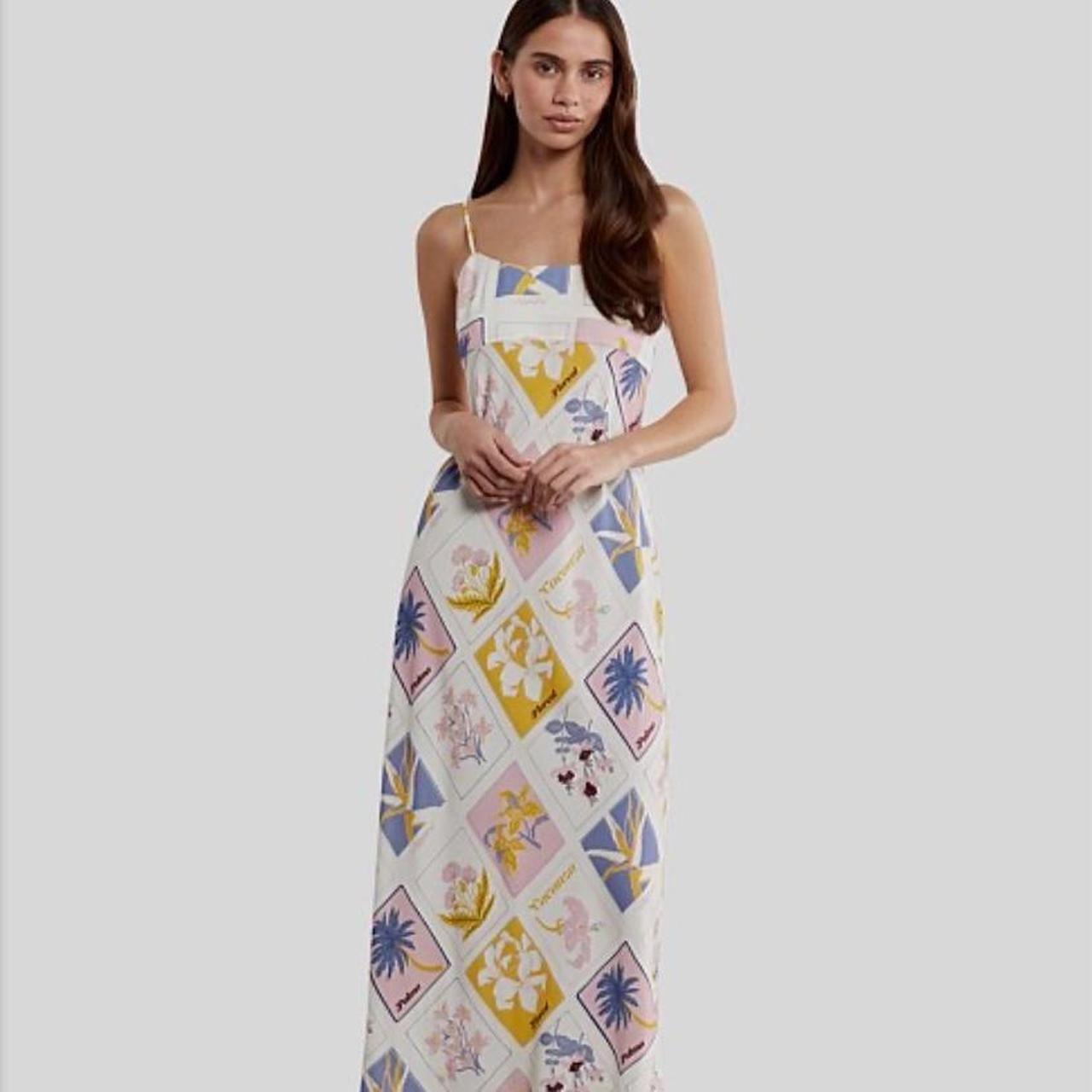 JAG Aria Postcard bias cut slip dress Size 8 (fits... | Depop