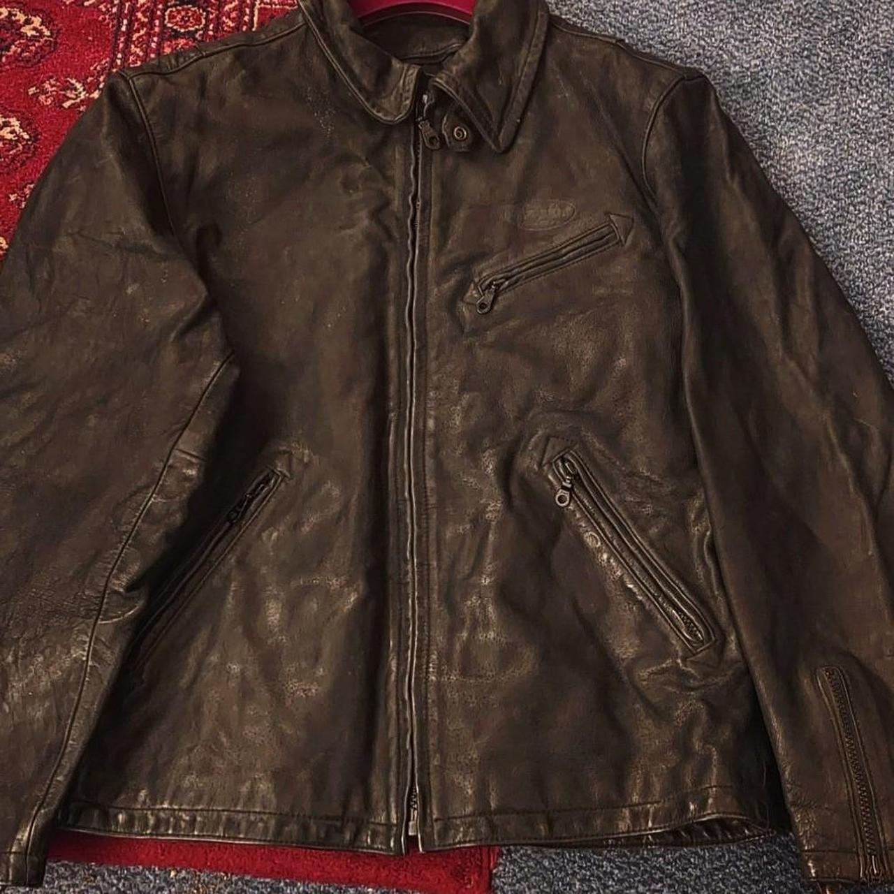 Vintage heavy biker leather jacket Negotiable price - Depop