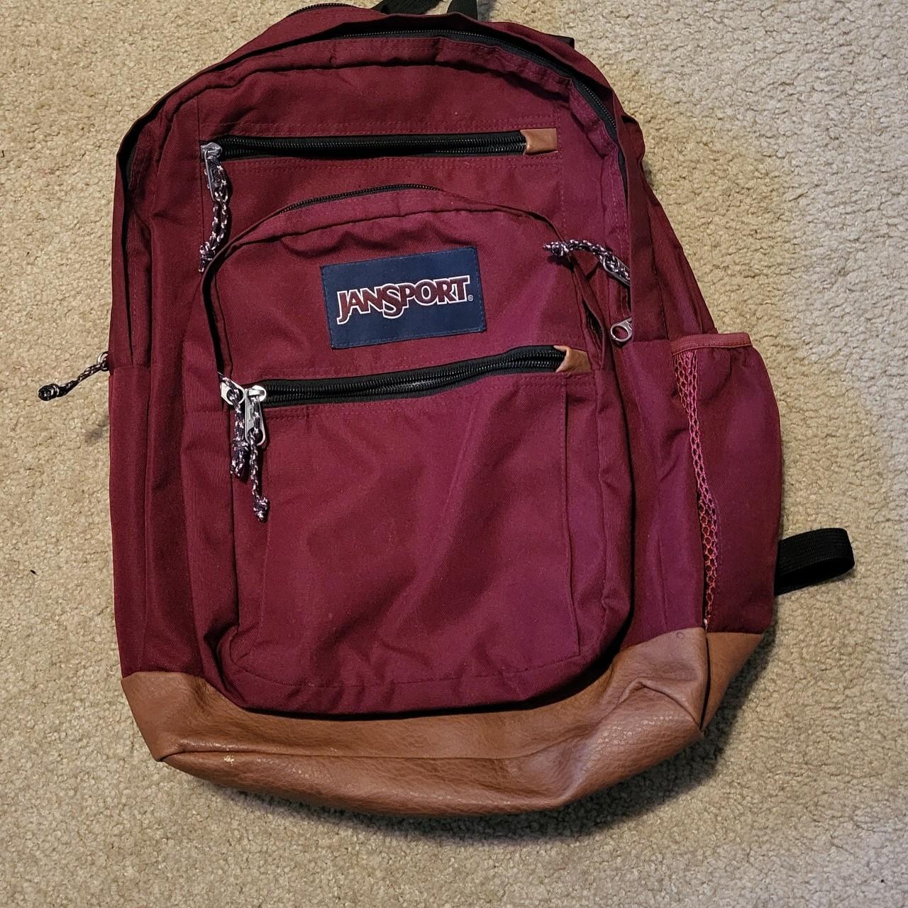 BURGUNDY JANSPORT BACKPACK - lightly used - Depop