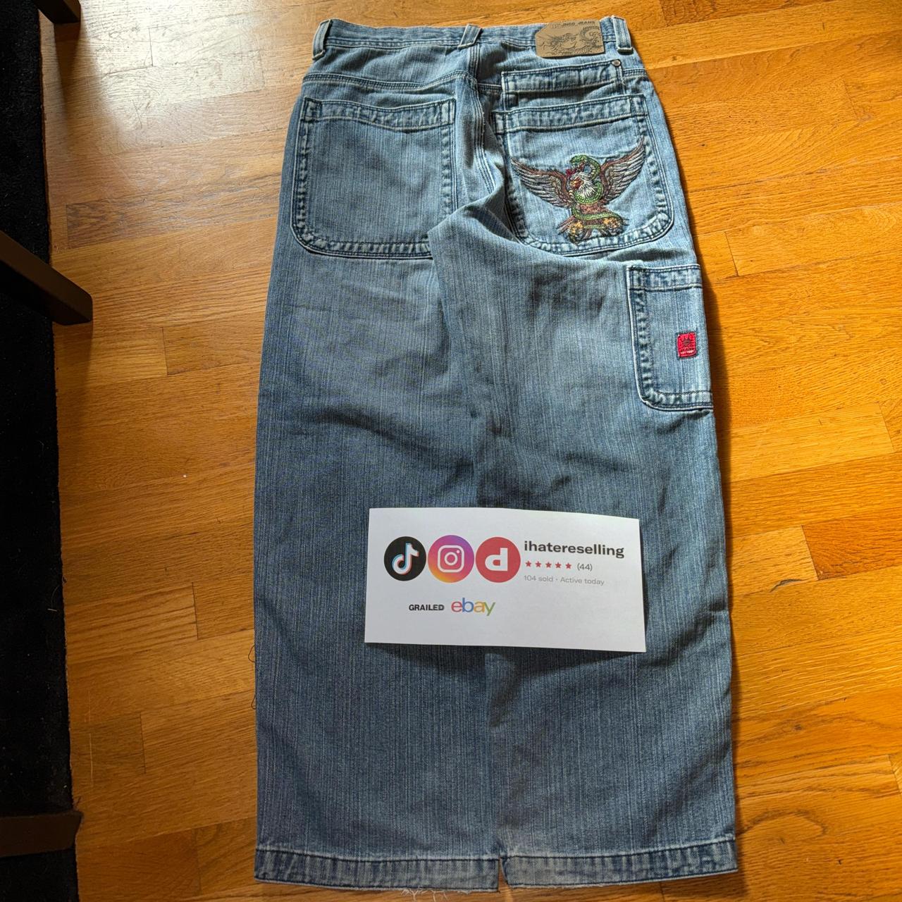 2000’s JNCO Embroidered Python Snake and Eagle... | Depop