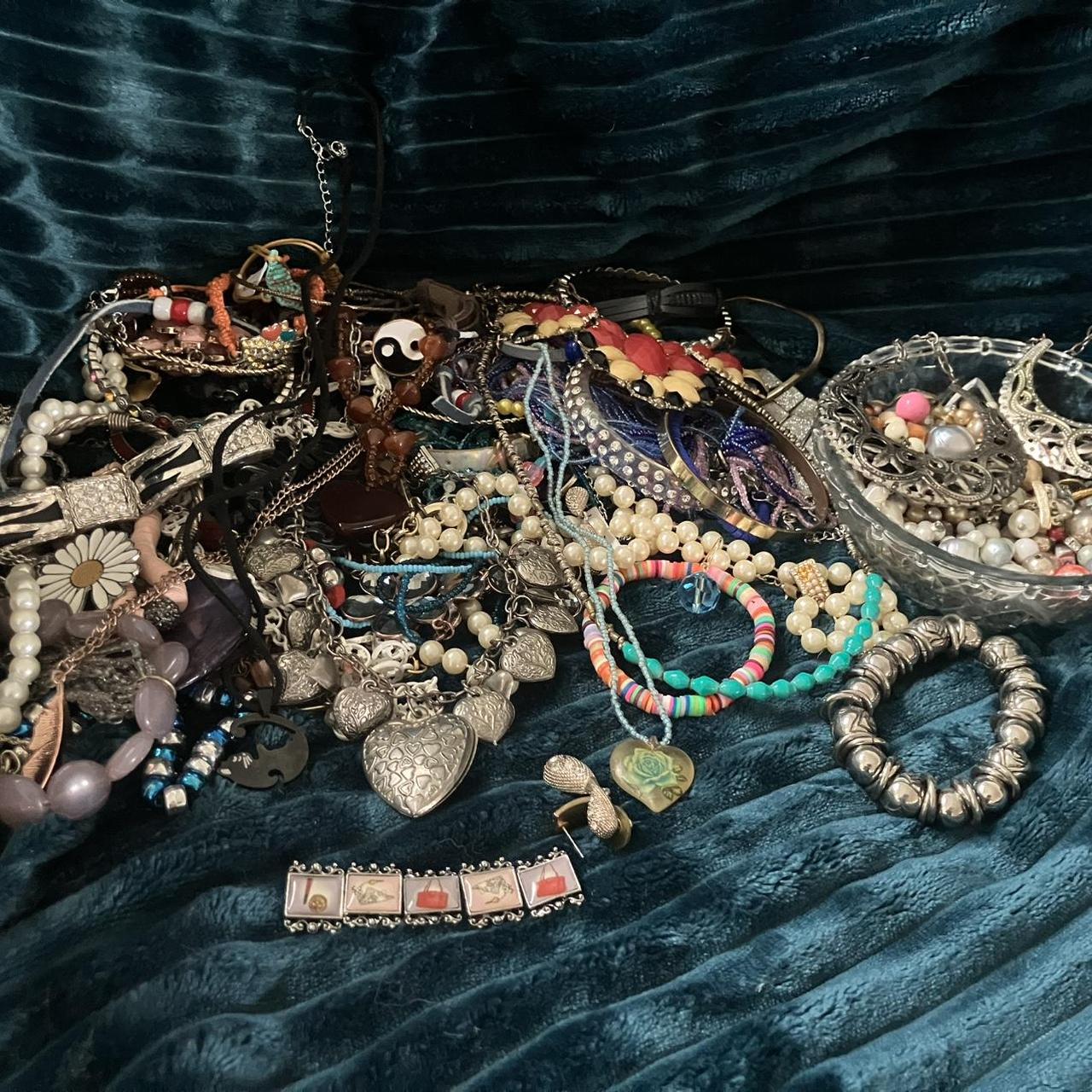 2 pounds of miscellaneous/antique/crafter jewelry... | Depop