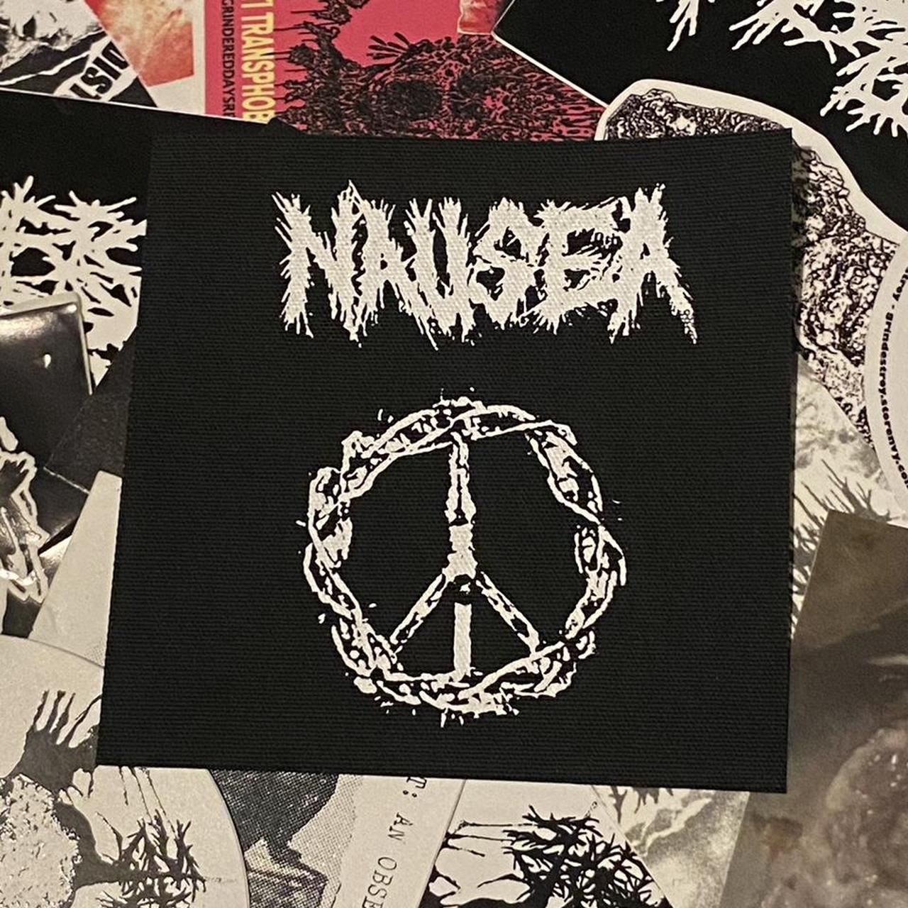 Nausea Patch White on black High quality... - Depop