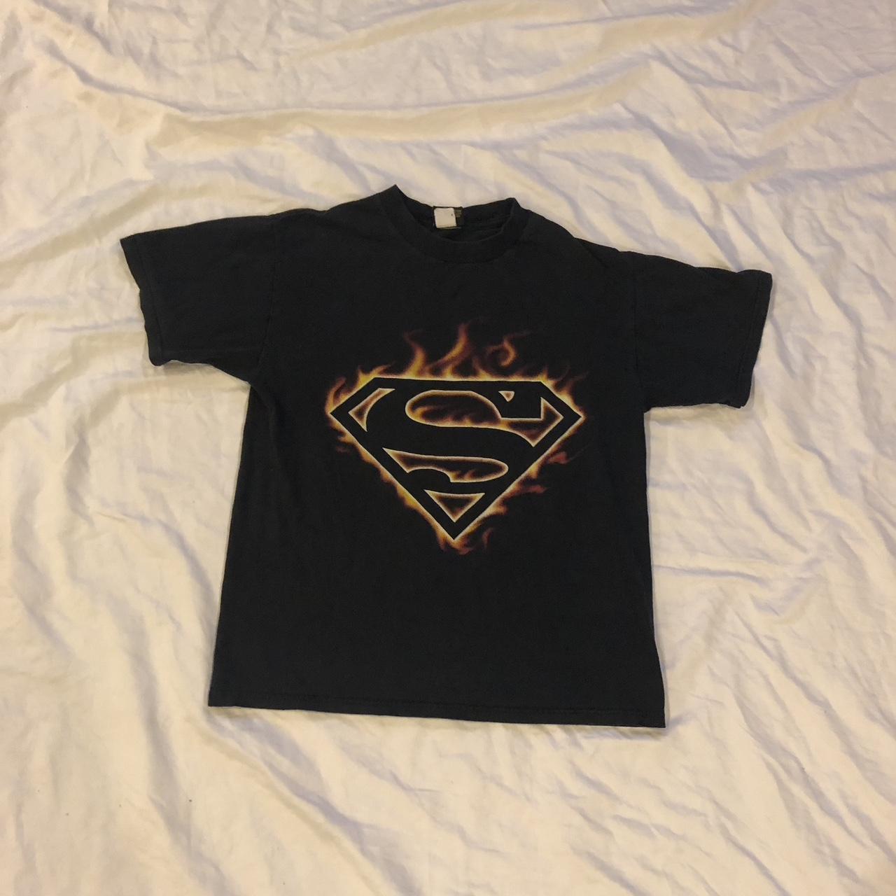 Men’s Vintage Y2k Flaming Superman Logo... - Depop