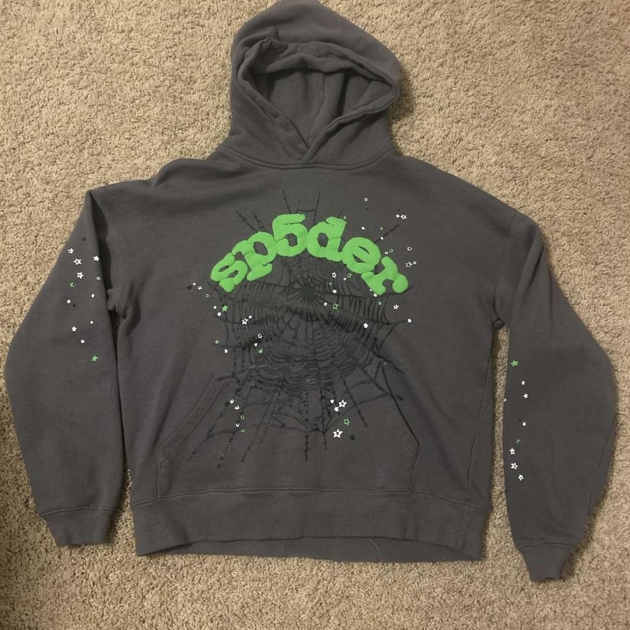Slate grey sp5der hoodie brand new real | Depop