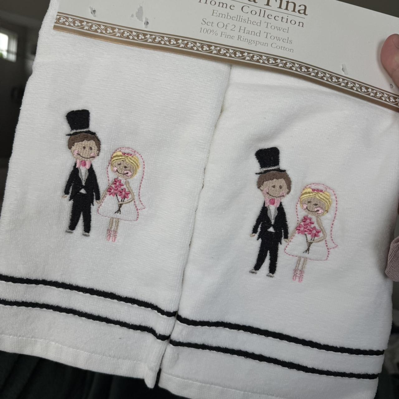 Embroidered wedding towel set of 2 #HomeDecor... | Depop