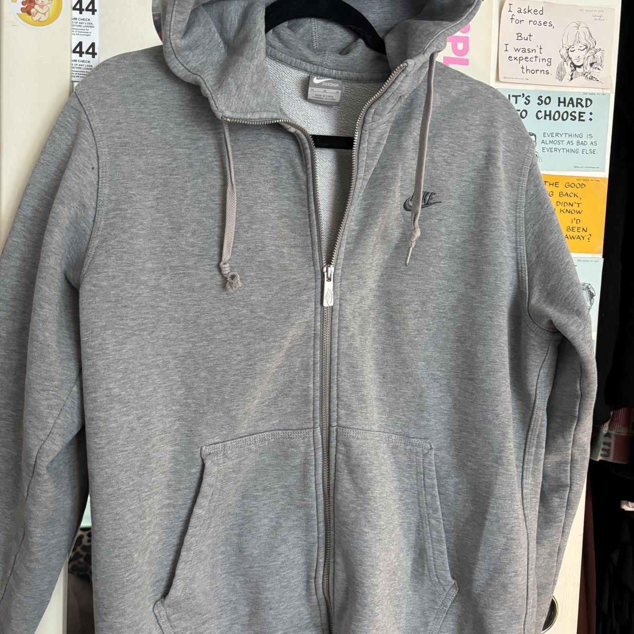Grey Nike Jacket - Depop