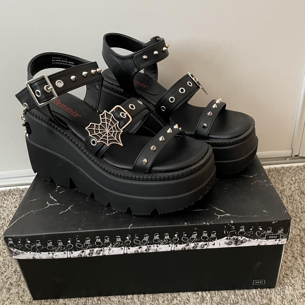 Demonia Women's Black Sandals | Depop