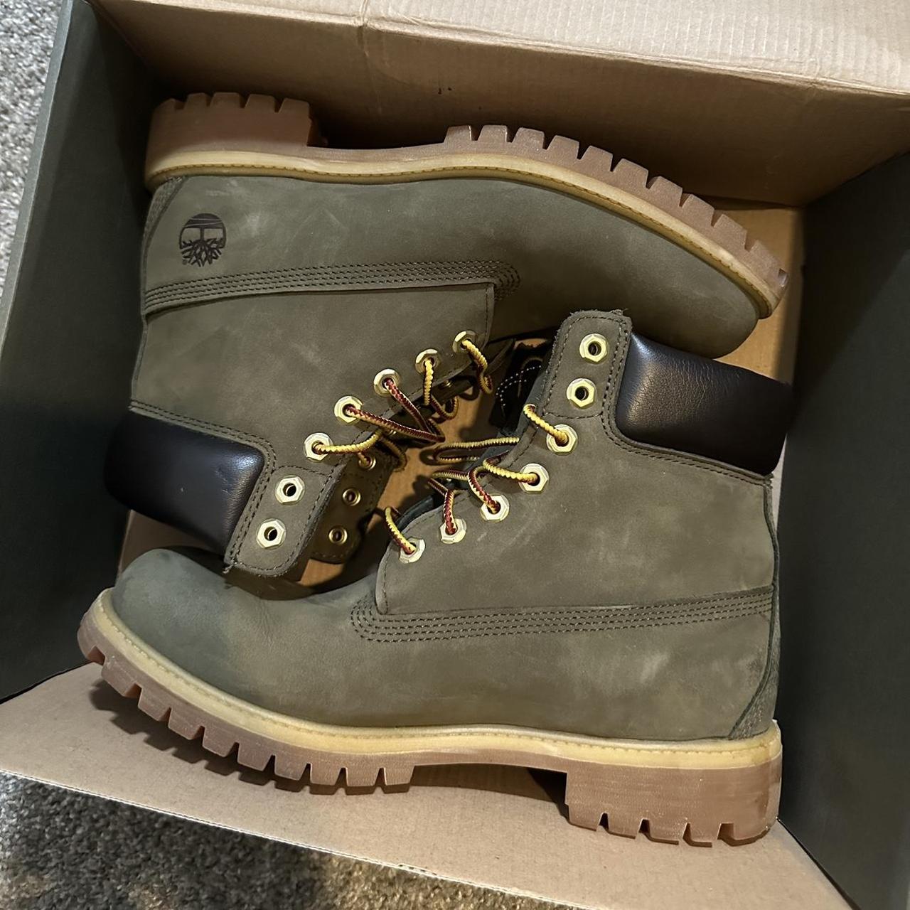 Olive Green Timberland Size 9 Pretty Solid... | Depop
