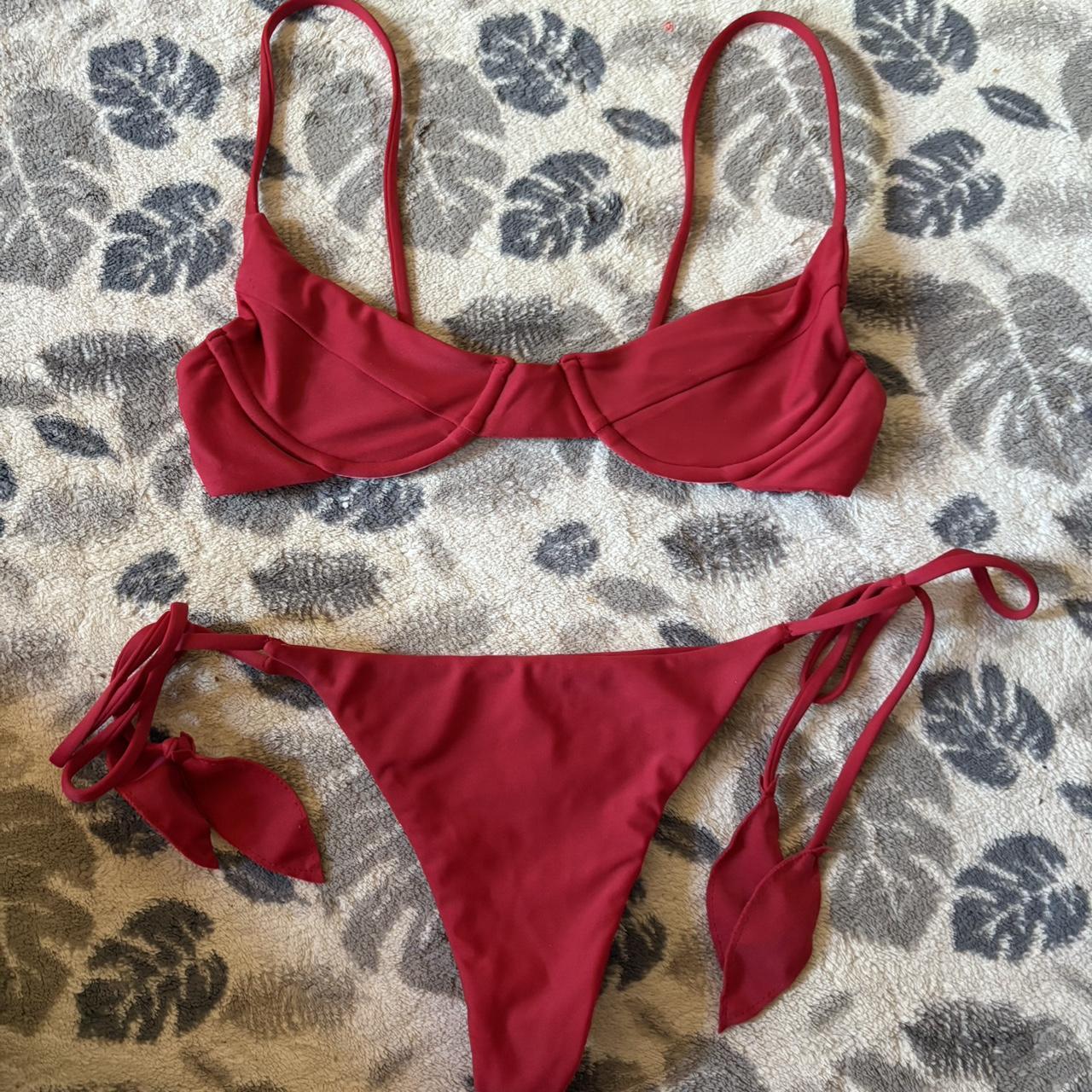 -red benoa set -petite top/small bottom -no... | Depop