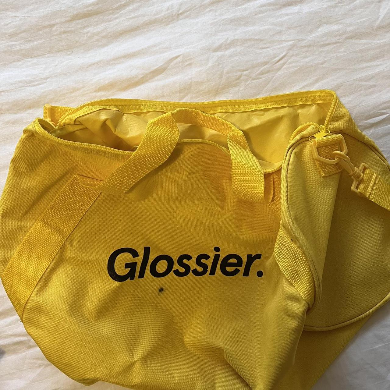 Glossier bright yellow gym bag. Unfortunately has an... - Depop