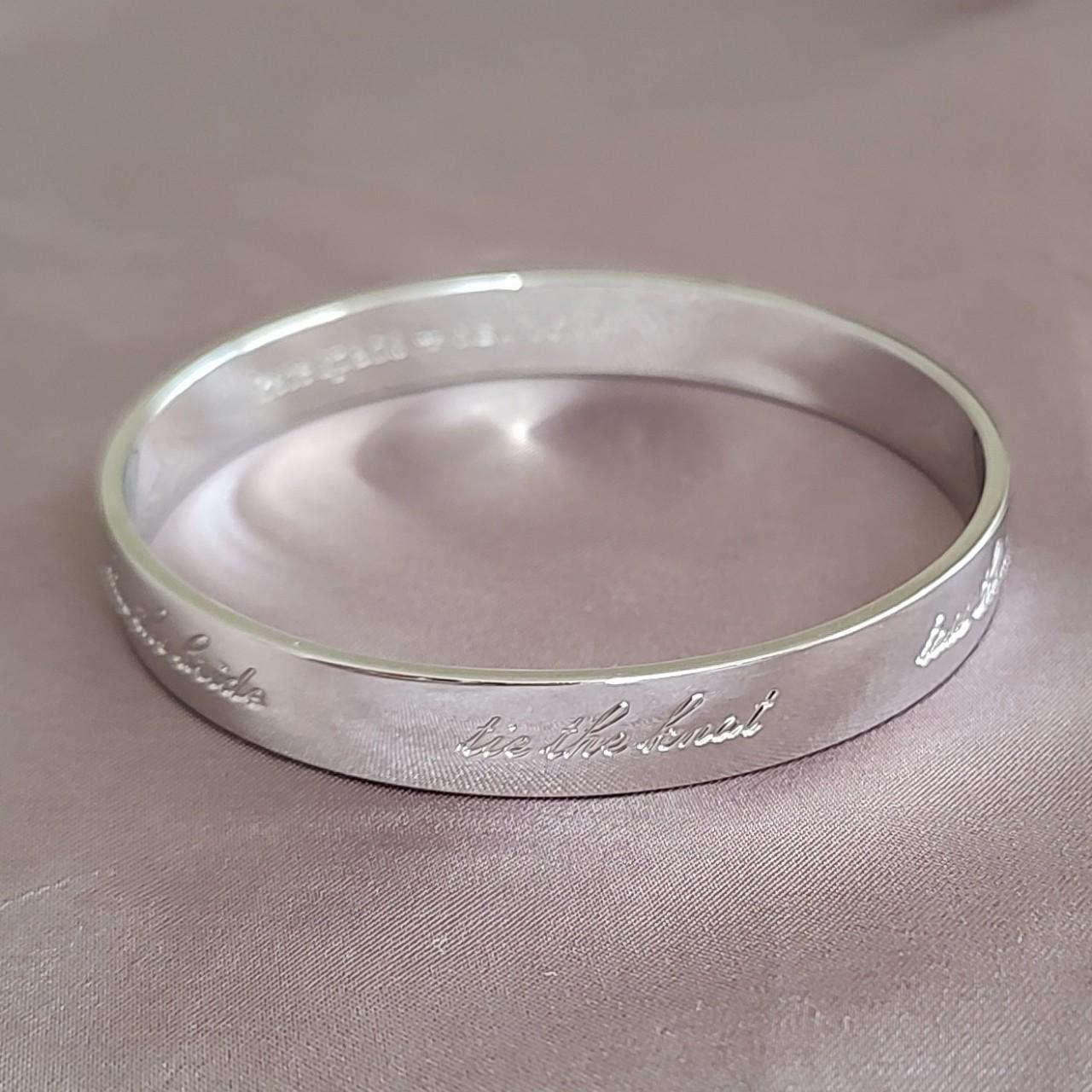 Kate Spade "Happily Ever After" Silver tone Bangle... - Depop