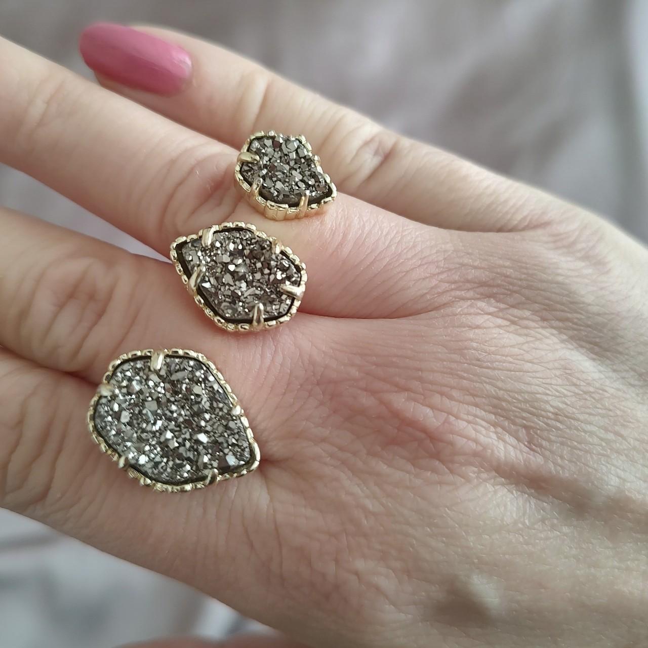 Kendra Scott Naomi two finger ring in Platinum Druzy... | Depop