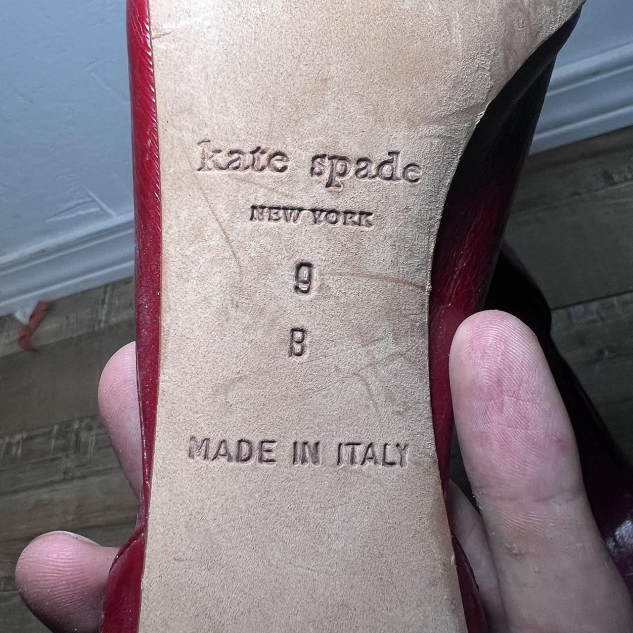 Red and burgundy pointed toe heels with a 3 inch... - Depop