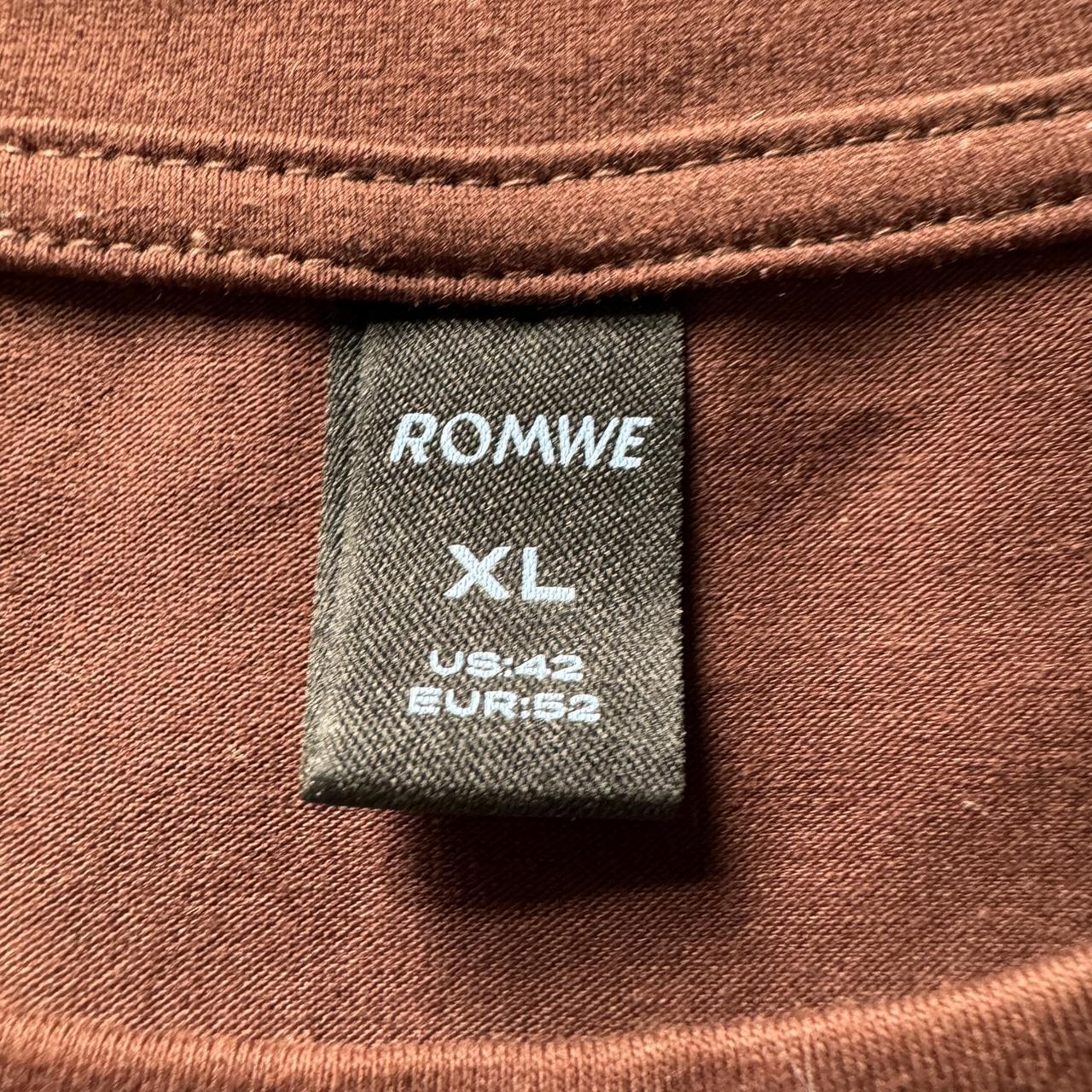 Brown Graphic Romwe Tee. Size : XL #graphictee... - Depop